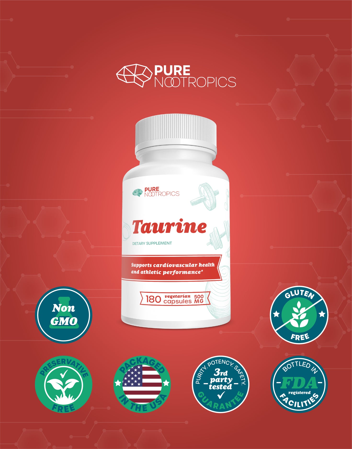 Taurine Capsules – Pure Nootropics