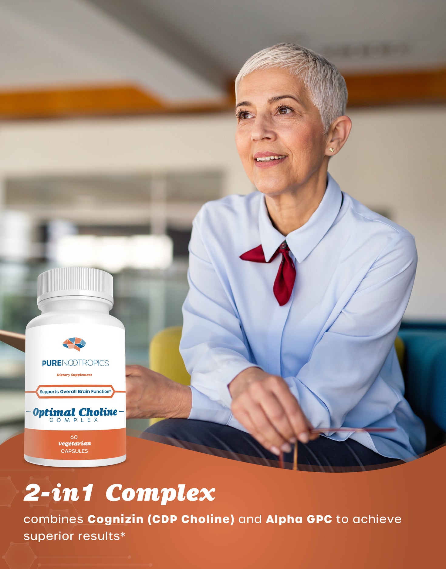 Pure Nootropics Optimal Choline Complex - CDP Choline & Alpha GPC
