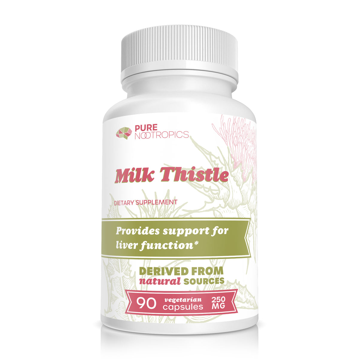 Milk Thistle Seed Extract (80% Silymarin) Capsules by Pure Nootropics